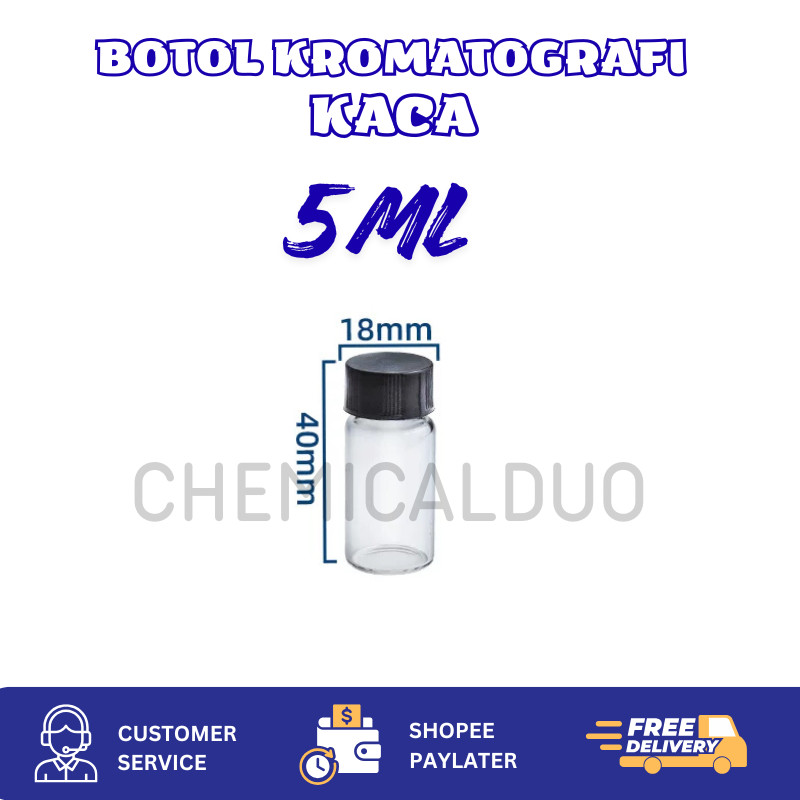 Jual Botol Sampel Kromatografi Kaca Bening 5ml Vial Kaca Lab Kimia ...
