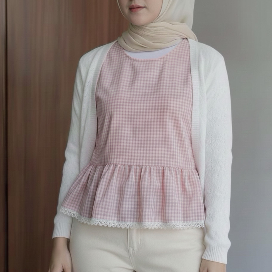Jual Jena Vest Inner Renda Atasan Wanita Top Inner Peplum Blouse Inner ...