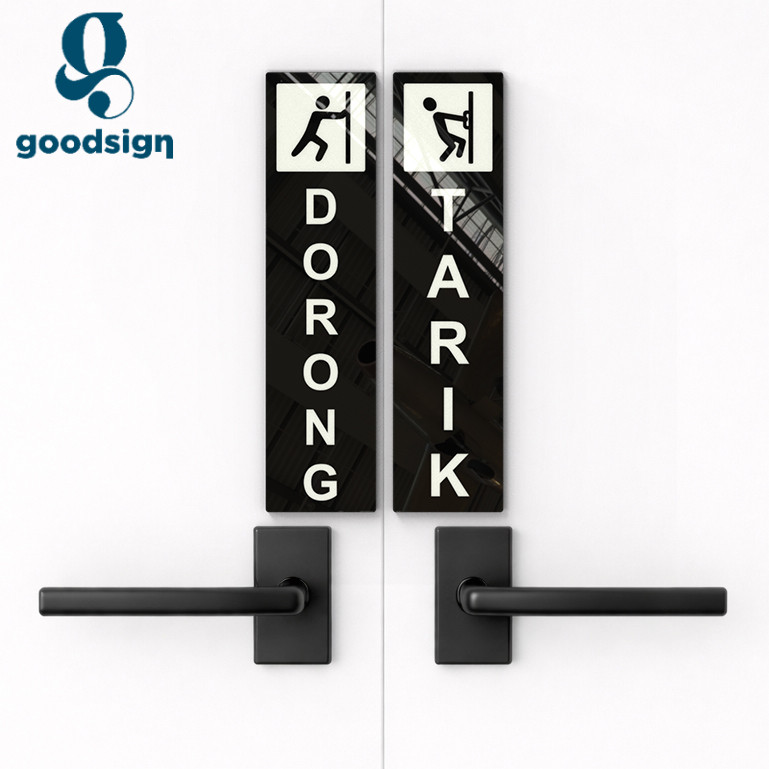 Jual Akrilik Sign/Signage Pintu DORONG/TARIK Vertikal Custom Ukuran ...