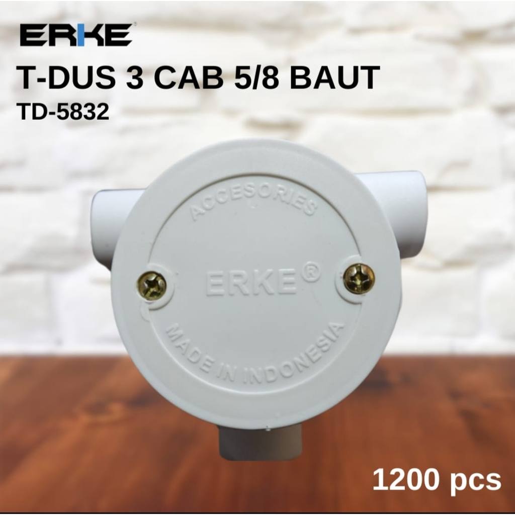Jual Erke T-Doos 5/8 Putih (Baut) - Sambungan Pipa Listrik Cabang 3 PVC ...