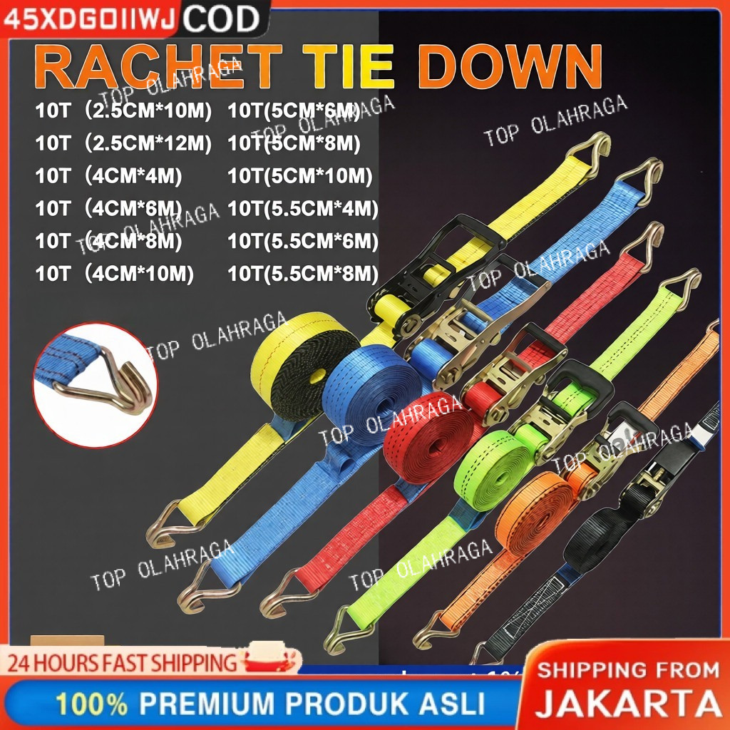 Jual 10T 5cm*4-10m Tali Kecepatan Ratchet Tie Down 10 TON /Cargo ...