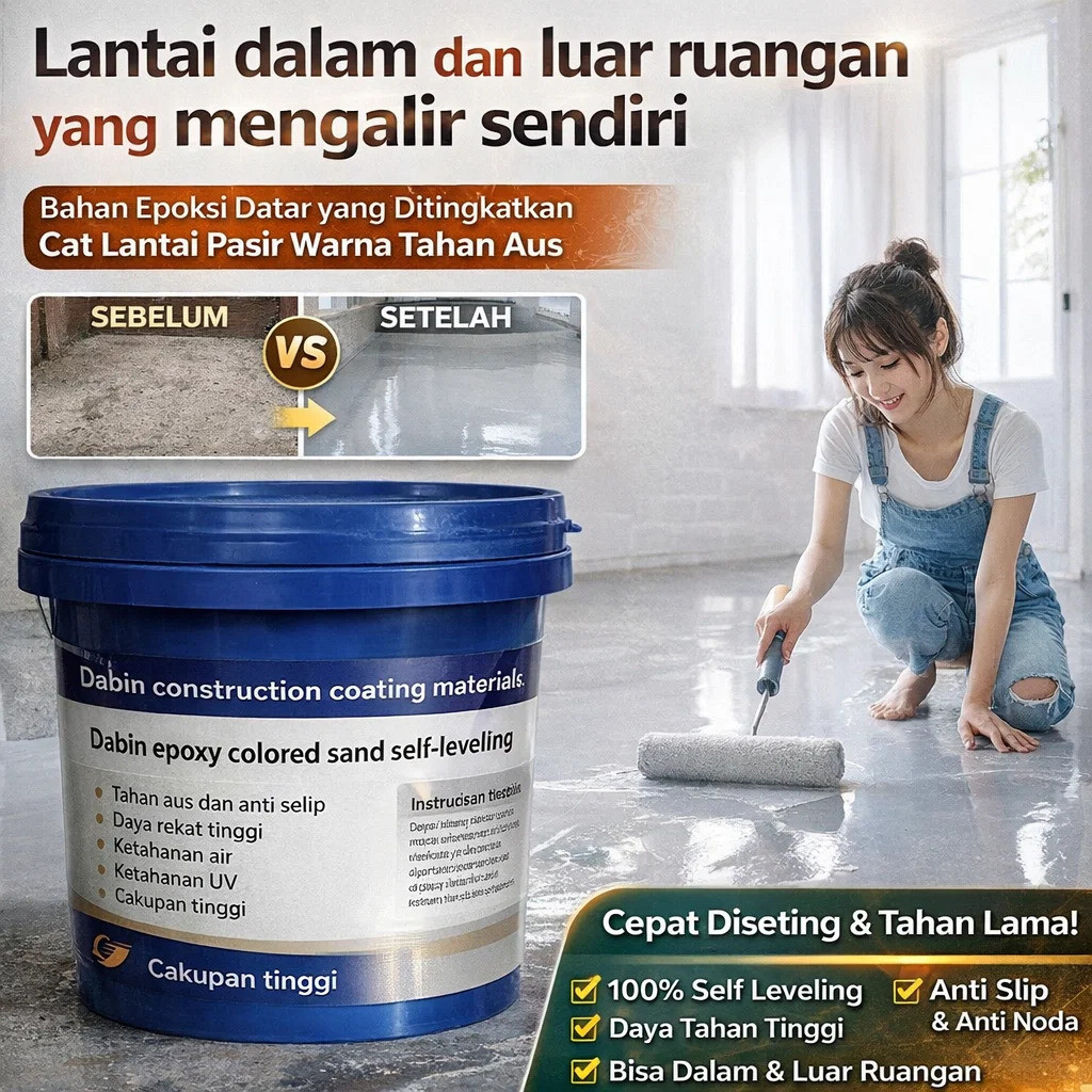 Jual [Bebas Bau Cepat Kering] Cat Lantai Pasir Berwarna Epoxy Upgrade ...