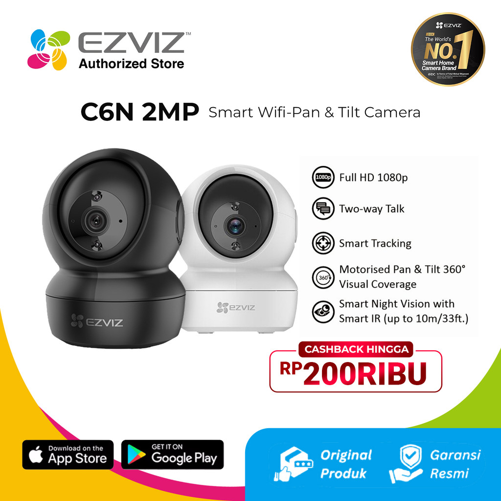 Jual EZVIZ C6N 2MP Smart CCTV IP Camera Jarak Jauh Lewar Hp - Garansi ...