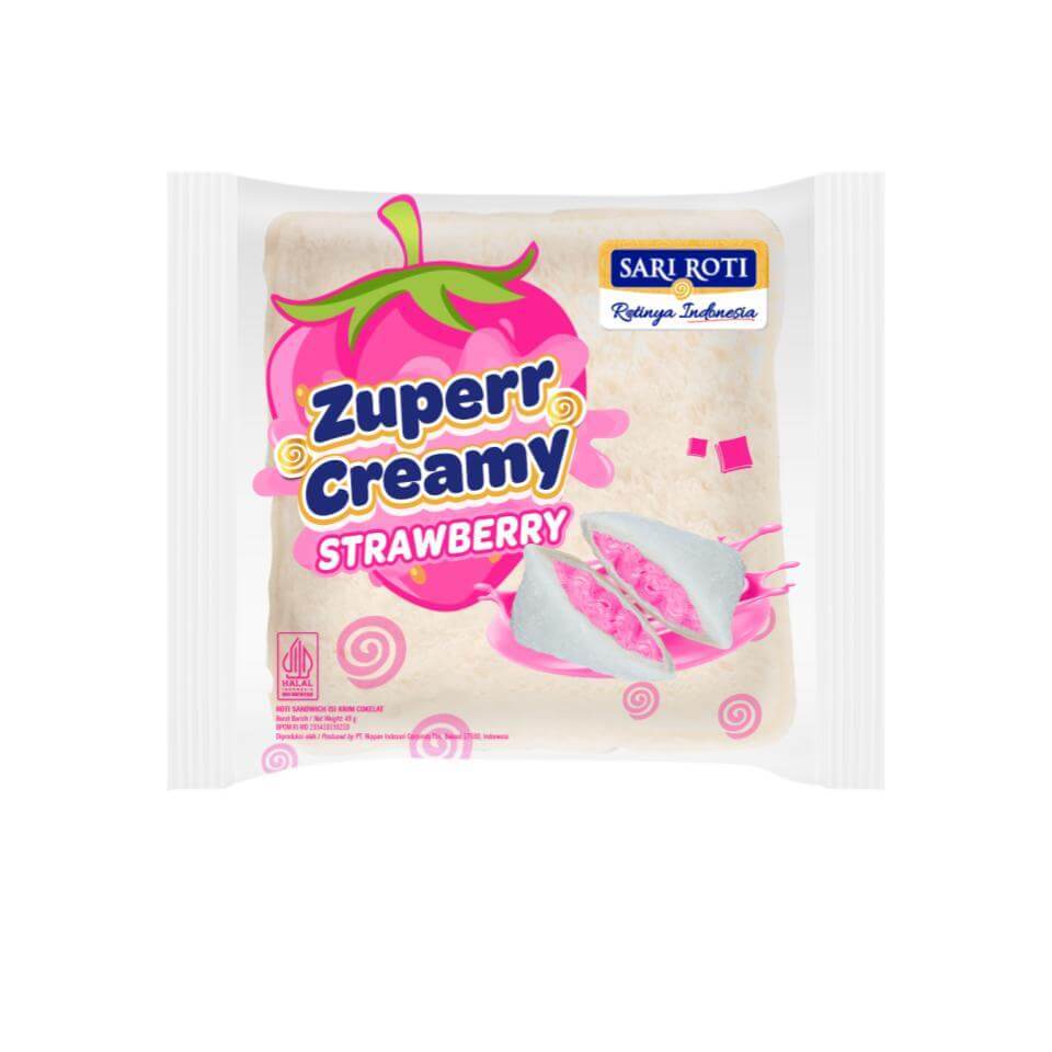 Jual Sari Roti Roti Sandwich Zupper Creamy Strawberry 43 gram | Shopee ...