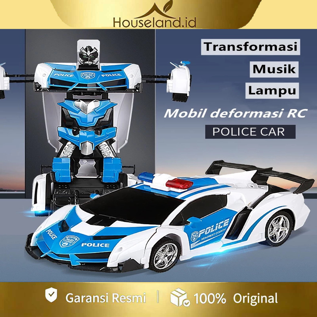 Jual Houseland RC Mobil Robot Polisi 1/18 2in1 - Transformasi Deformasi ...