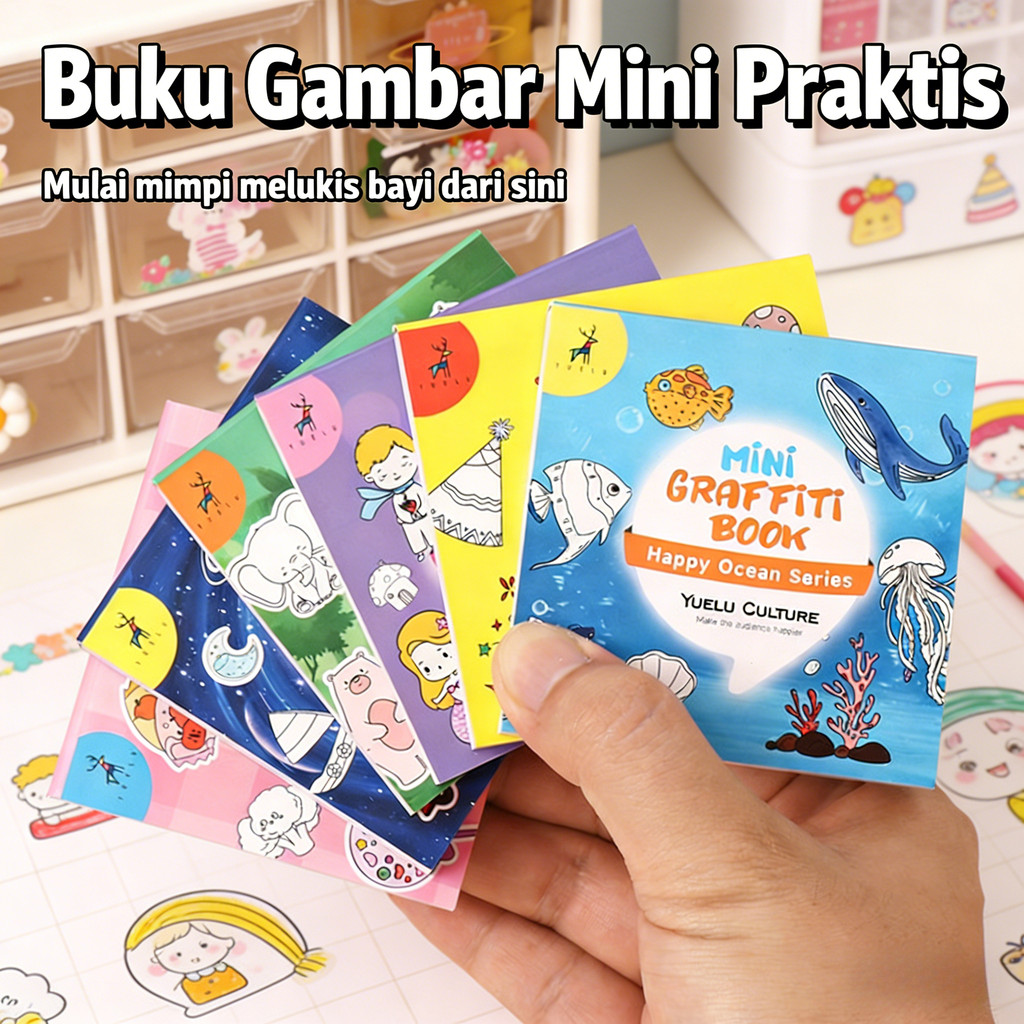 Jual Buku Mewarnai Mini Portabel untuk Balita, Buku Gambar & Catatan ...