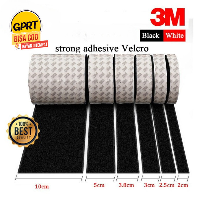 Jual GPRT 1 Pasang Velcro Tape Hook & Loop 2,5x5cm Hitam Putih Sticker ...
