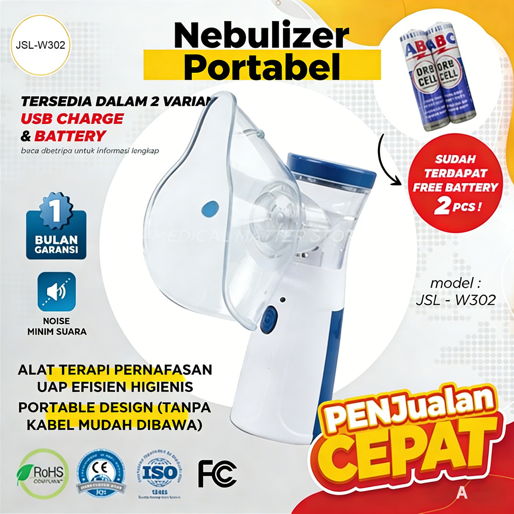Jual Pernapasan JSL-W302 Alat Terapi Uap Pernapasan Inhaler Mesh ...
