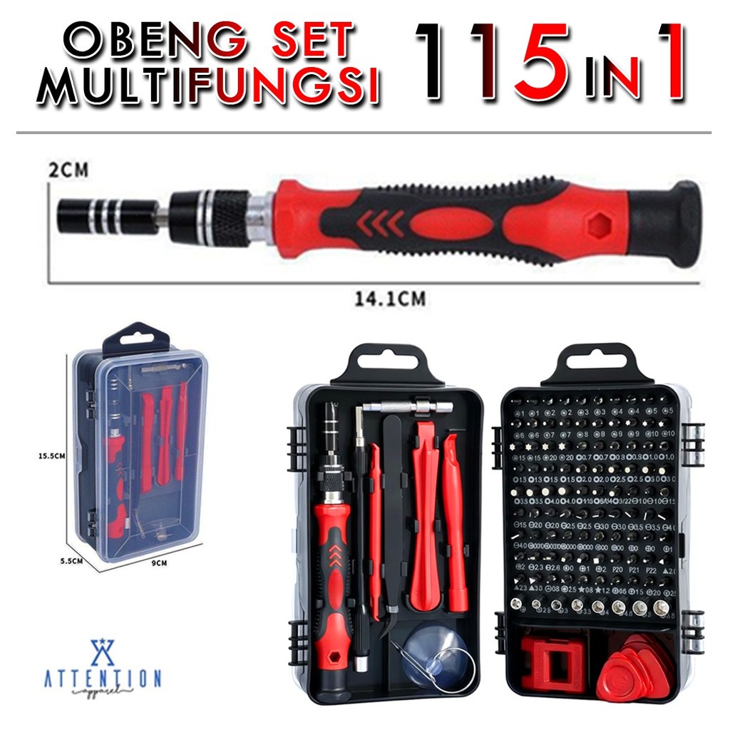 Jual AH OBENG SET 115 IN 1 SERVICE HANDPHONE LAPTOP HP ELEKTRONIK ...