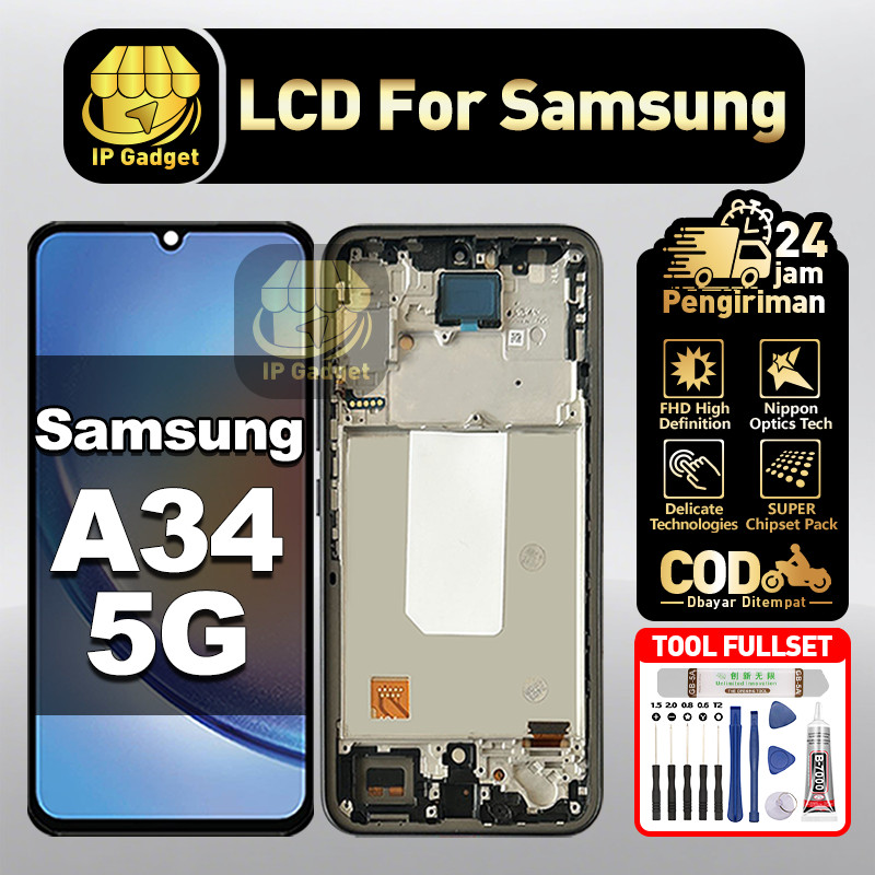 Jual LCD Samsung A34 5g + Frame Fullset LCD HP Touchscreen Layar Sentuh ...
