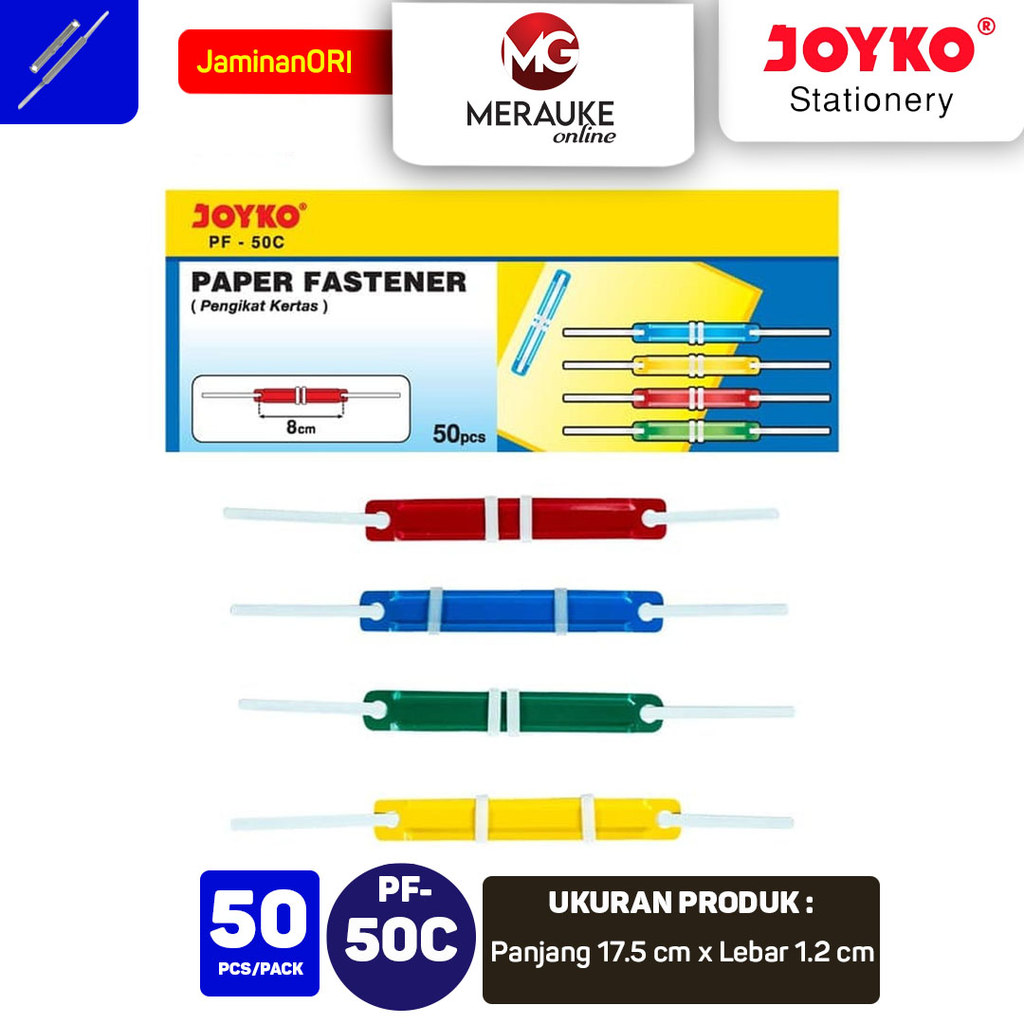 Jual JOYKO Acco Paper Fastener / Pengikat Kertas PF-50C Warna-warni ...