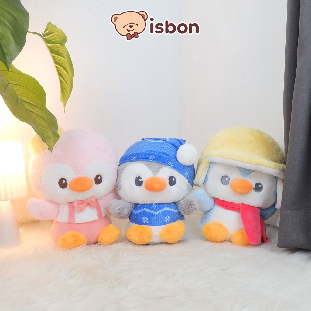 Jual ISTANA BONEKA Pinguin Bulu Halus Sit BabyQ with Baju Topi Syal ...