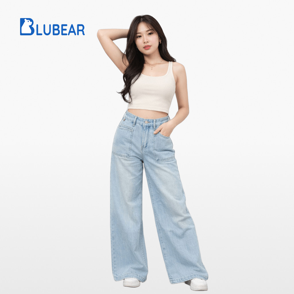 Jual BLUBEAR - Celana Jeans Highwaist | Celana Jeans Kulot | Jeans ...