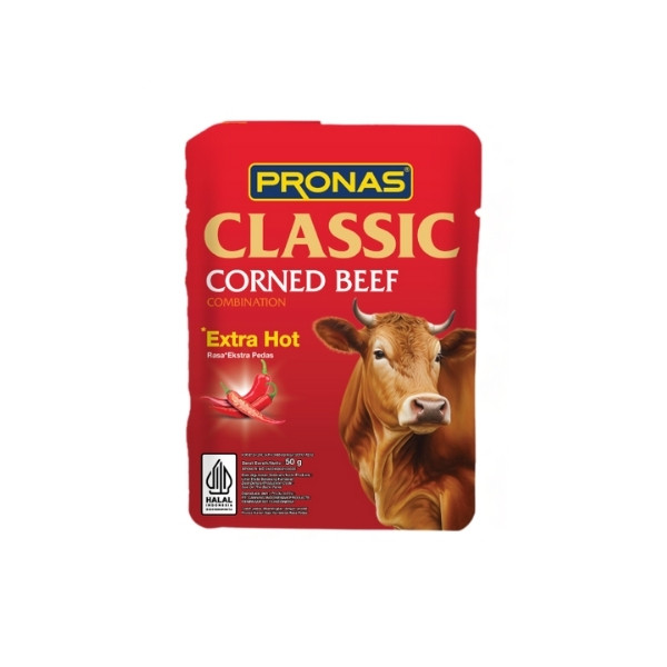 Jual PRONAS CORNED BEEF EXTRA HOT SACHET 50 GR | Shopee Indonesia