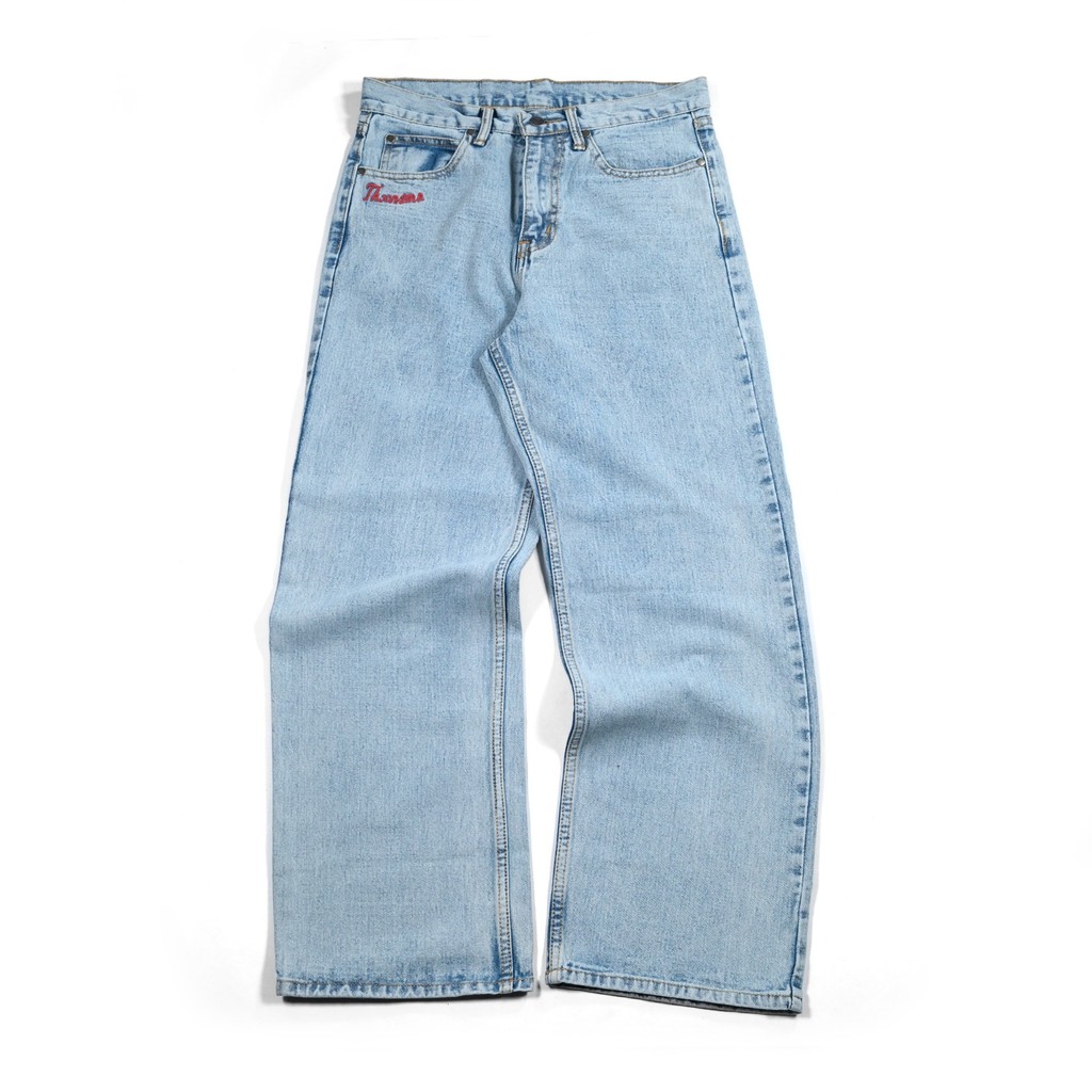 Jual Denim Pants Meggy Embroidery Wash Blue Thanksinsomnia | Shopee ...