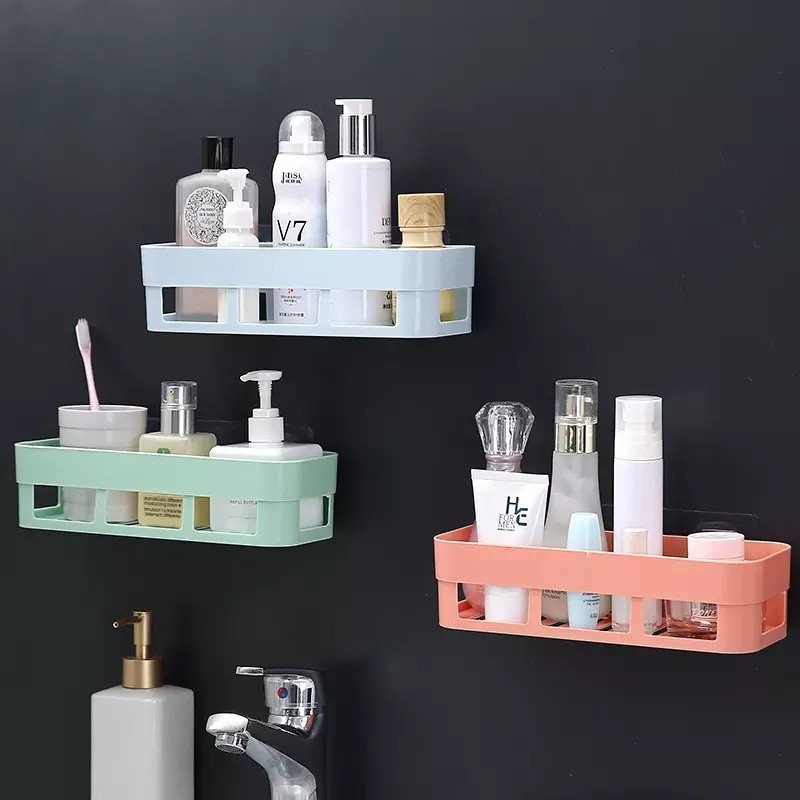 Jual Rak Tempel Kamar Mandi dan Dapur/ Tempat Penyimpanan Sabun Shampoo ...