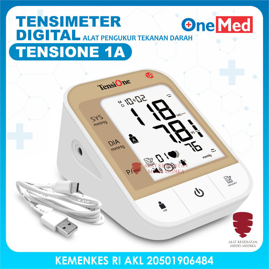 Jual Tensimeter Digital + Usb Alat Ukur Darah Tensi TensiOne 1A Onemed ...
