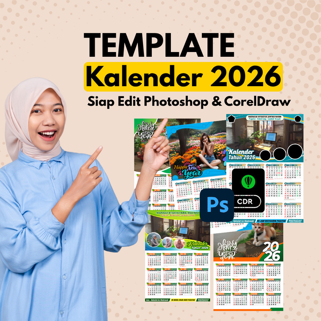 Jual Template Kalender 2026 Format PSD PhotoShop dan Coreldraw Lengkap ...