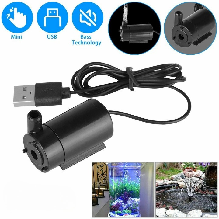 Jual Pompa Air Kecil USB Power 3W Celup Aquarium Submersible USB 5V ...