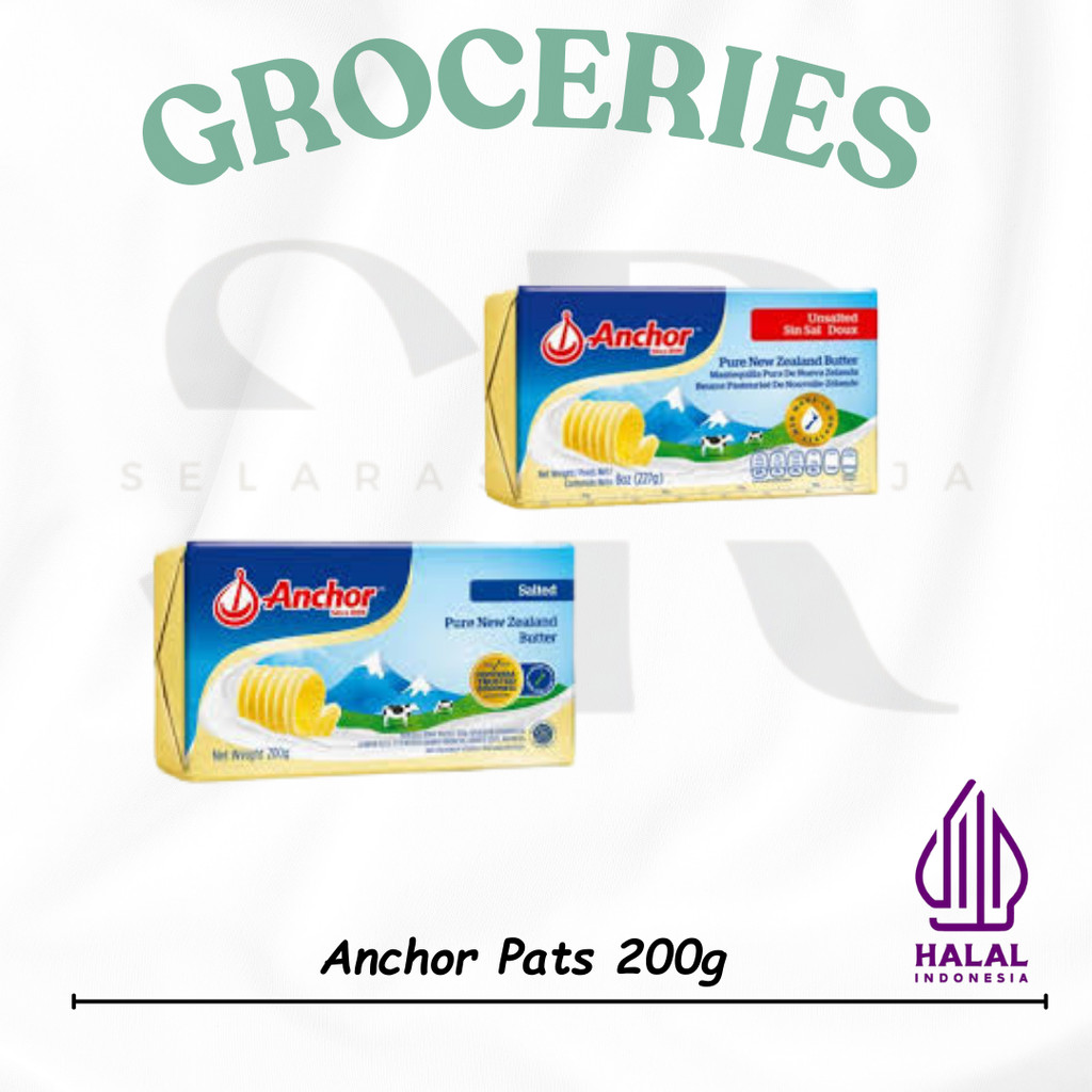 Jual Anchor Butter Pats Salted/Unsalted 200g | Shopee Indonesia