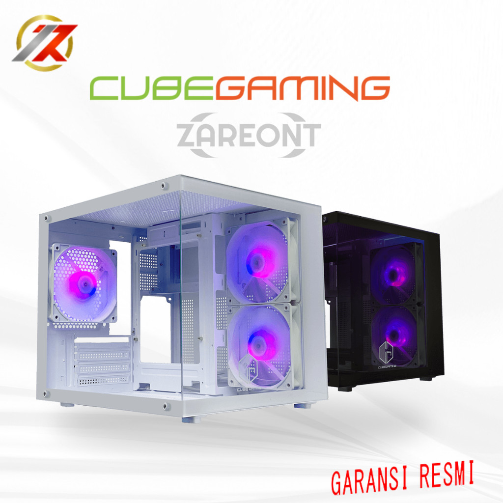 Jual CUBE GAMING ZAREONT mATX Gaming Case - Front-Top & Left Side ...