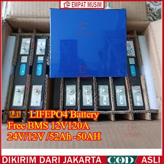 Jual Battery EVA Lithium LifePo4 24V/12V /48v-72v 52Ah -50AH Jarak ...