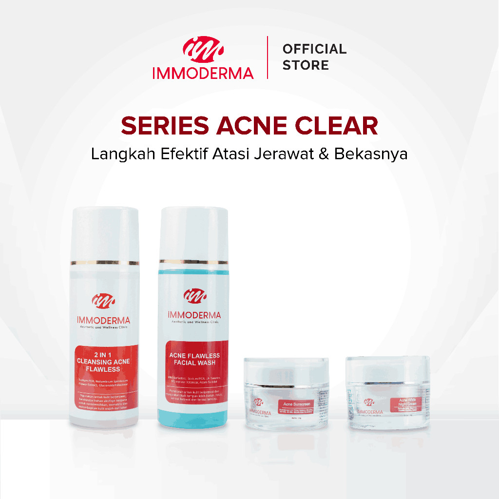 Jual IMMODERMA Series Acne Clear I Paket Perawatan Wajah Berjerawat dan ...
