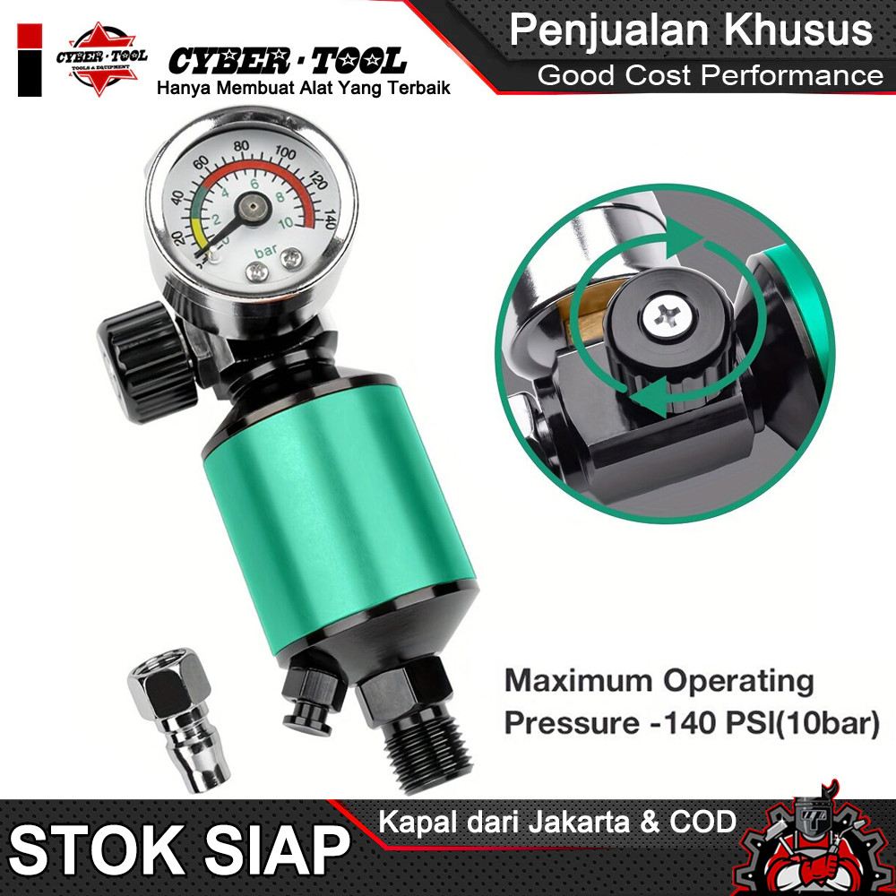 Jual Regulator Angin Kompresor 1/4 NPT + Filter Air & Drain Valve ...