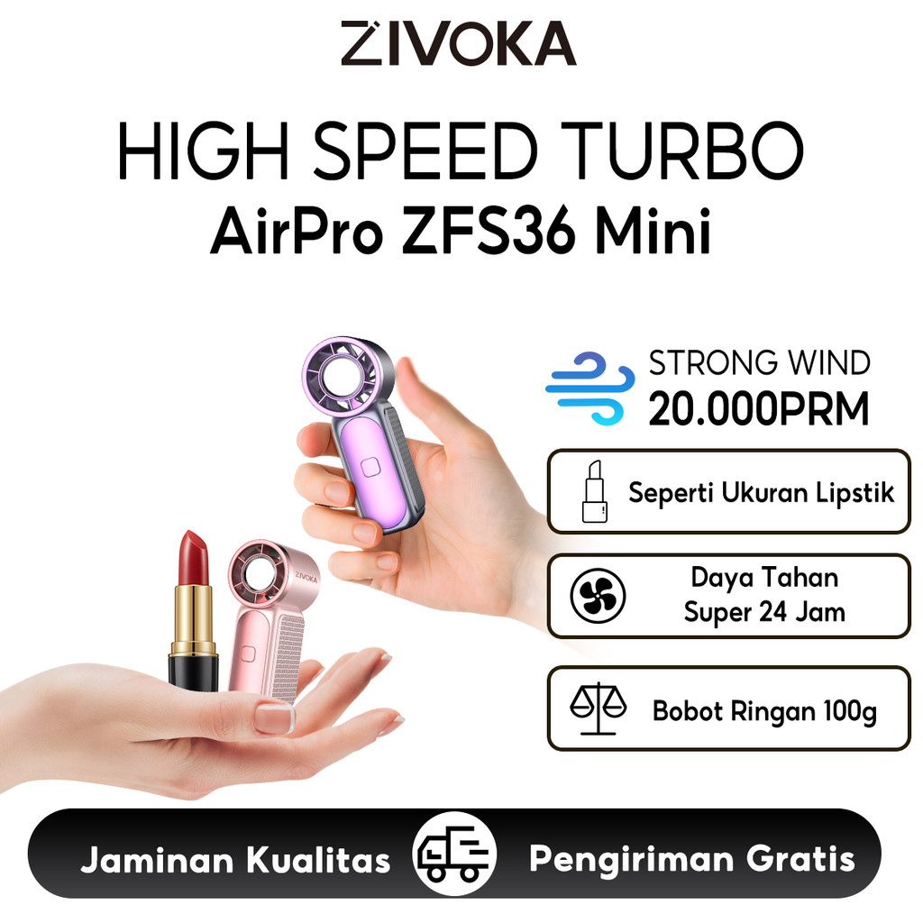 Jual ZIVOKA ZFS36 Mini Fan Turbo High-speed Mini Portable Fan Mini ...