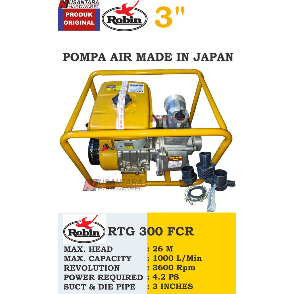 Jual mesin pompa irigasi robin rtg 300 fcr made in japan, mesin sedot ...