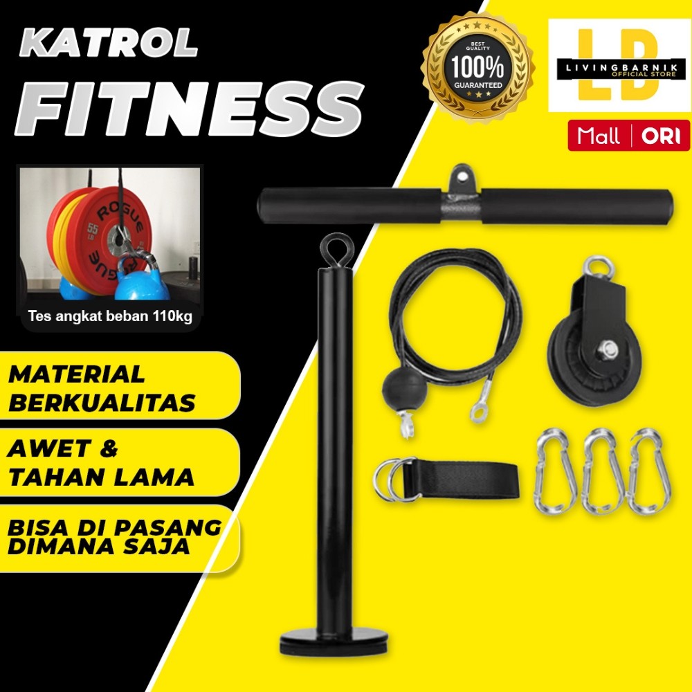 Jual LivingBarnik Alat Fitness Katrol Pulley Cable Machine Home Gym Set ...