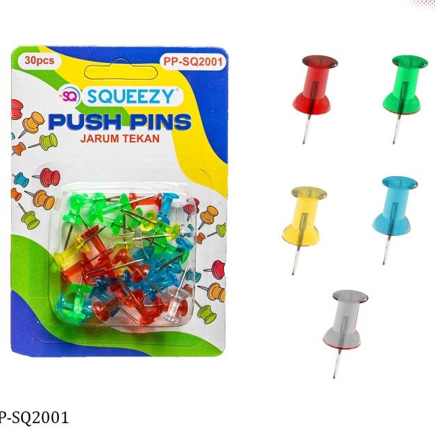 Jual Push Pins Paku Mading Warna Warni SQUEEZY / Paku Sterofoam / paku ...