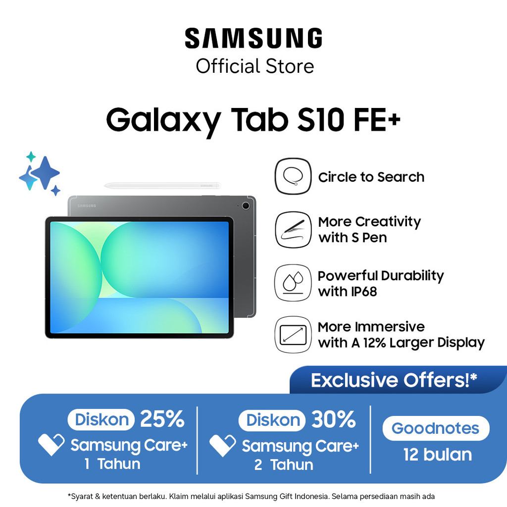Jual Samsung Galaxy Tab S10 FE+ 12GB/256GB - Gray | Tablet AI | Galaxy ...