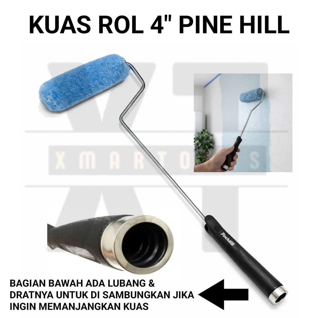 Jual Kuas Rol 4 Inchi BIRU - GAGANG PANJANG 53CM / Roller Cat 4 Inch ...