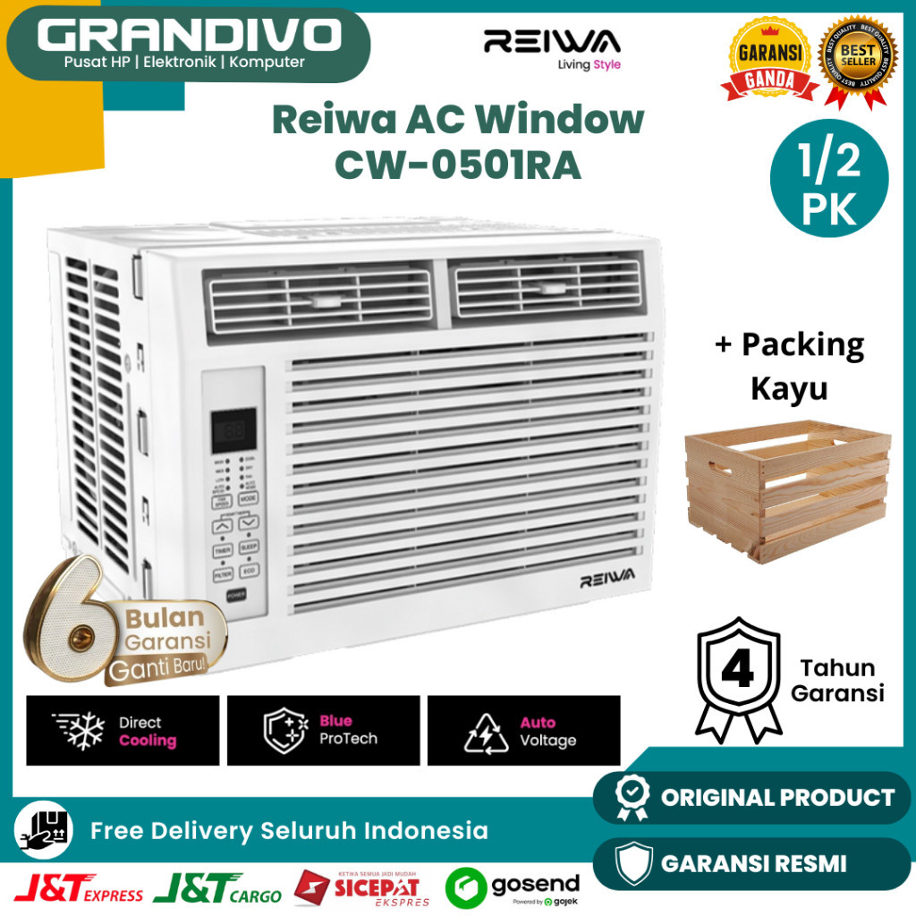 Jual AZ NEW AC Window Reiwa 1/2PK CW 0501RA Low Watt 5000Btu ...