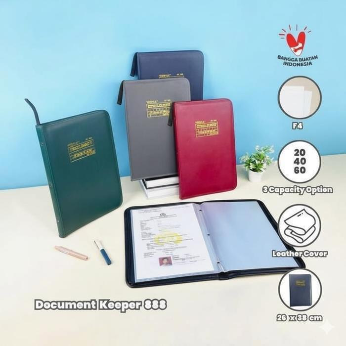 Jual Topla Map Dokumen Keeper Resleting Anti Air Kulit / Map Document ...