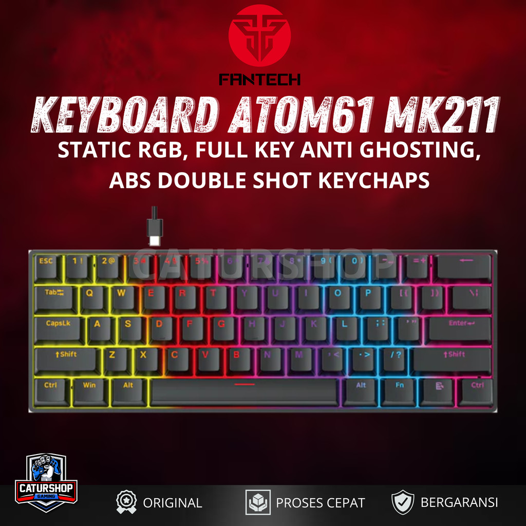 Jual Fantech Atom61 MK211 Keyboard Mechanical 60% RGB USB / Compact ...