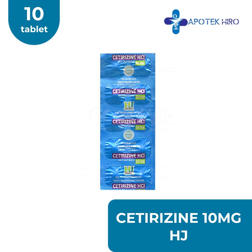 Jual CETIRIZINE 10MG HJ - 1 STRIP 10 TABLET | Shopee Indonesia