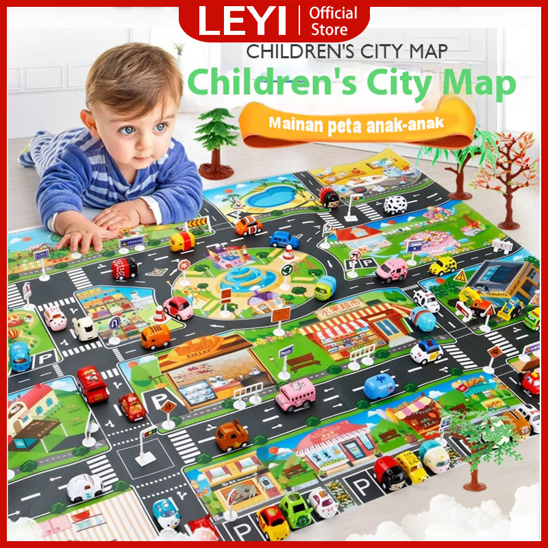 Jual LEYI Alas Mainan Peta Jalanan Anak 28PCS rambu-rambu jalan / Urban ...