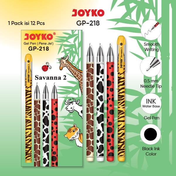 Jual JOYKO Pulpen Gel 1 Pack GP-218 Savanna 2 0.5mm Isi 12 Pcs | Shopee ...