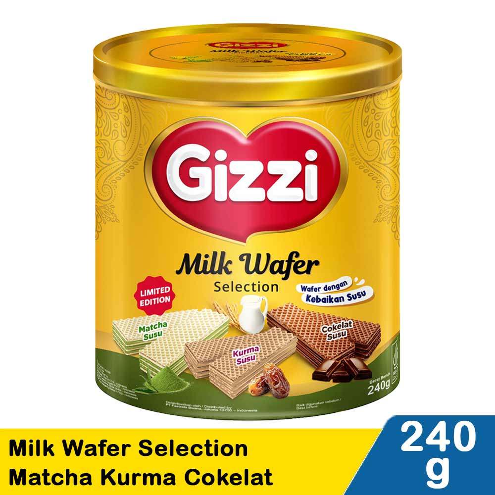 Jual GIZZI MILK WAFER SELECTION MTCHA KRMA COKL 240g | Shopee Indonesia