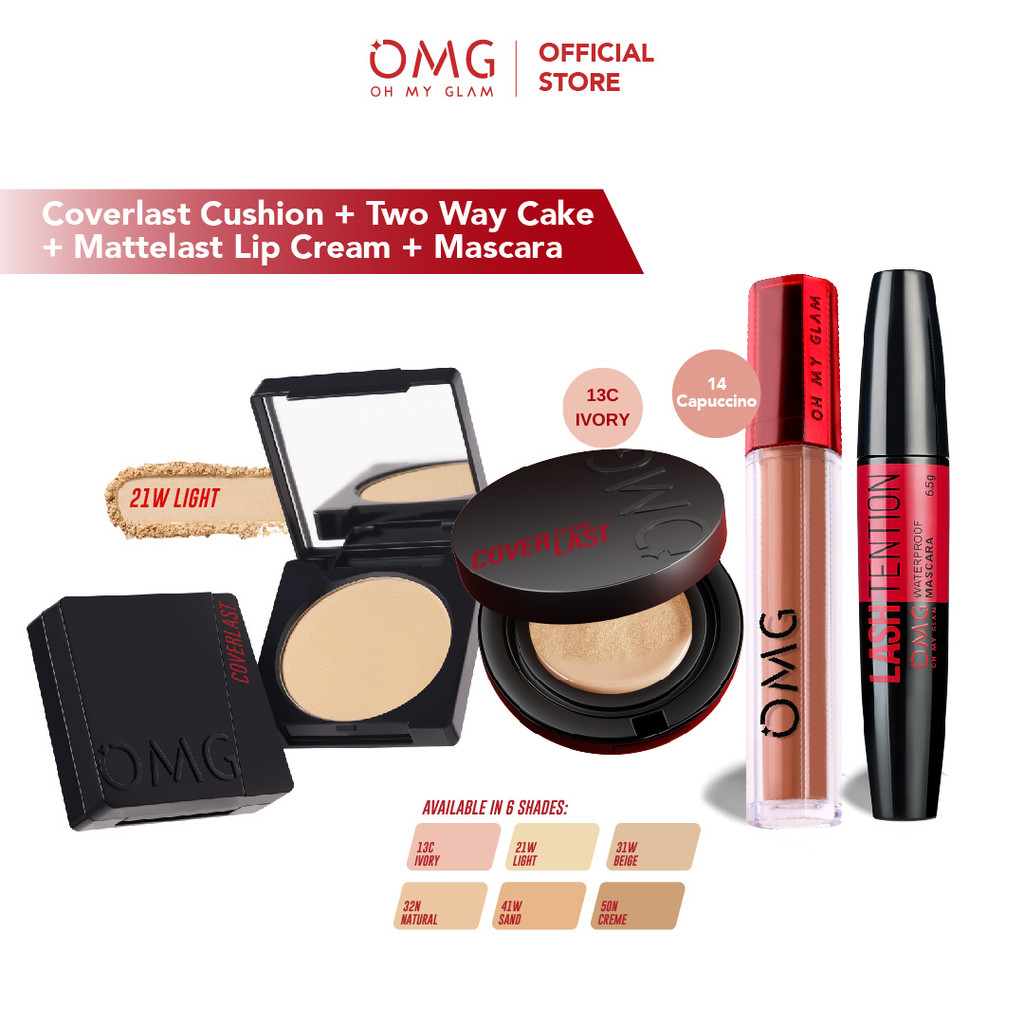 Jual OMG Oh My Glam Complete Makeup Look Set : Cushion + Two Way Cake ...
