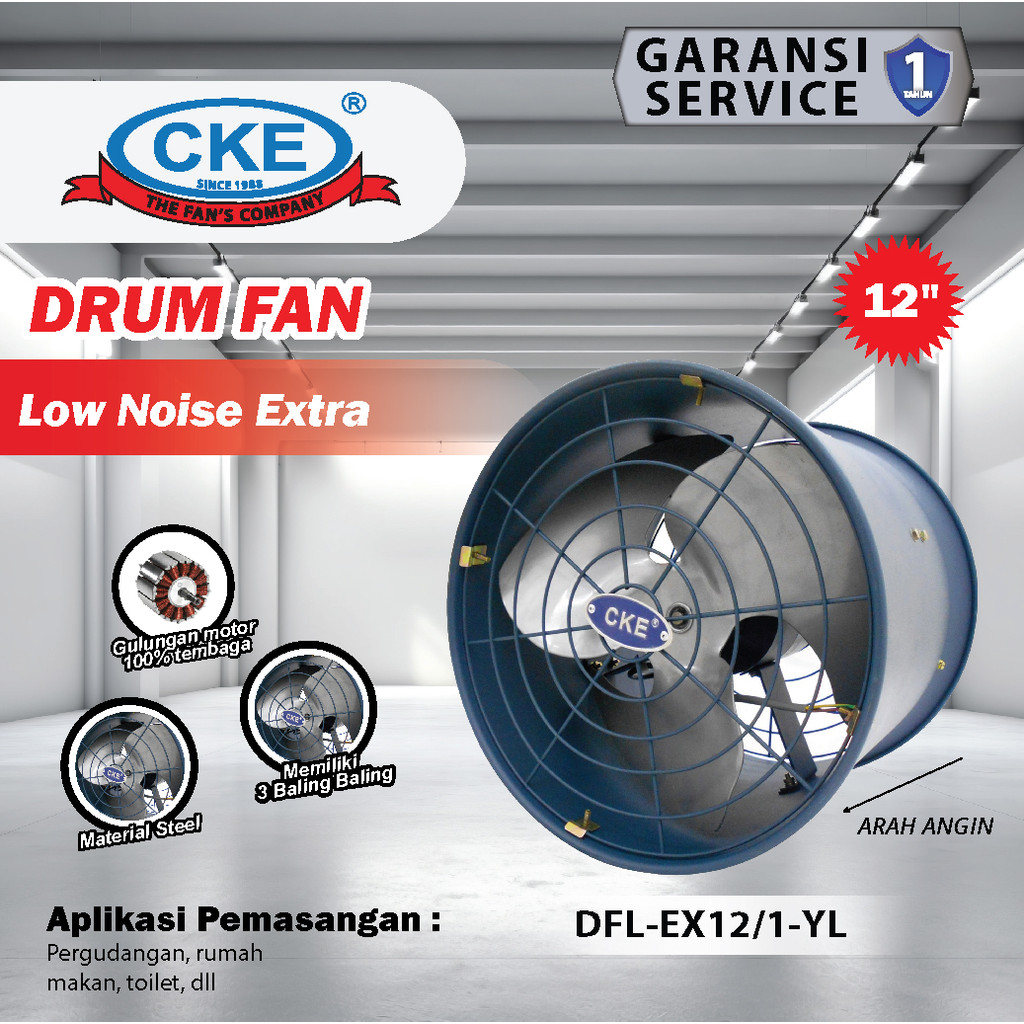 Jual CKE Drum Fan 12 Inch Extra Low Noise Axial Fan | Shopee Indonesia