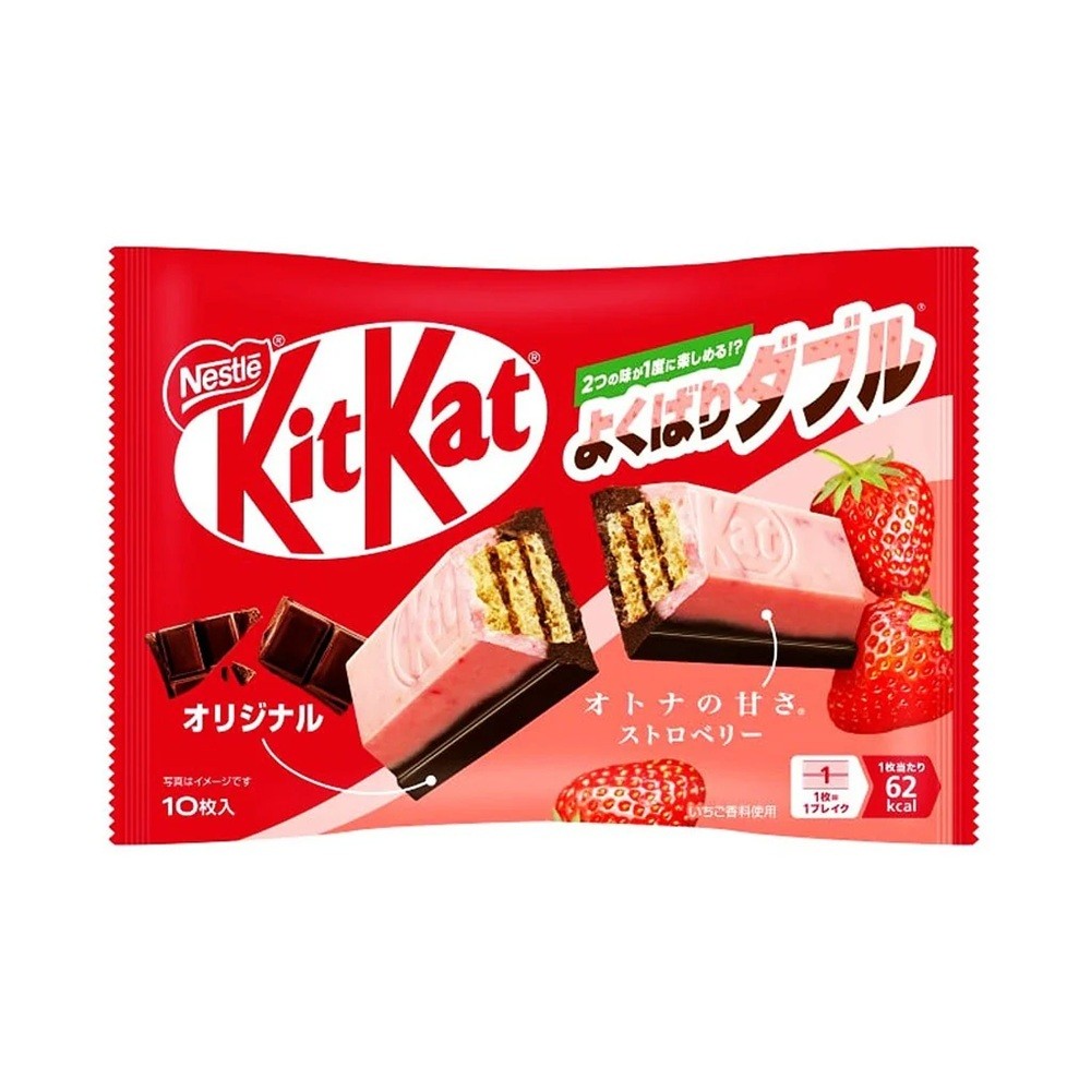 Jual Nestle KITKAT Yokubari Double Strawberry & Chocolate Mini Bars isi ...