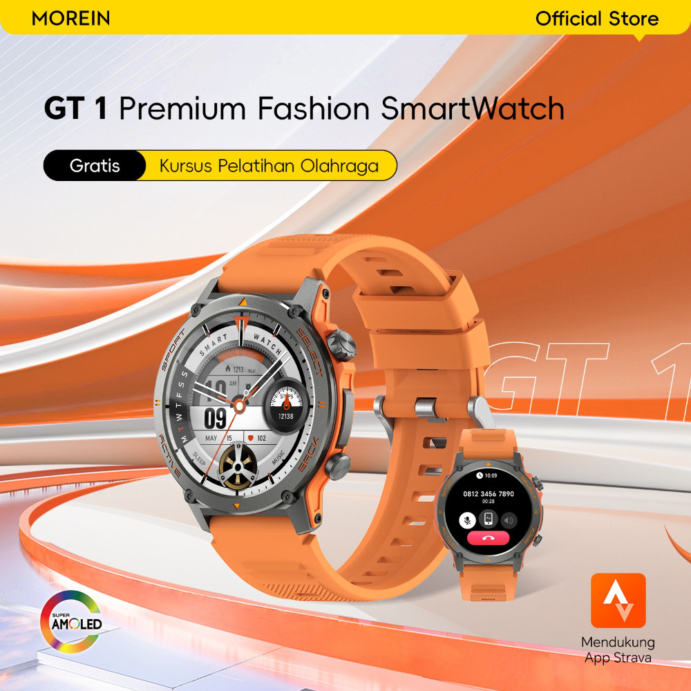 Jual Morein GT1 Smartwatch 1.43inch AMOLED Display IP68 Waterproof 123 ...
