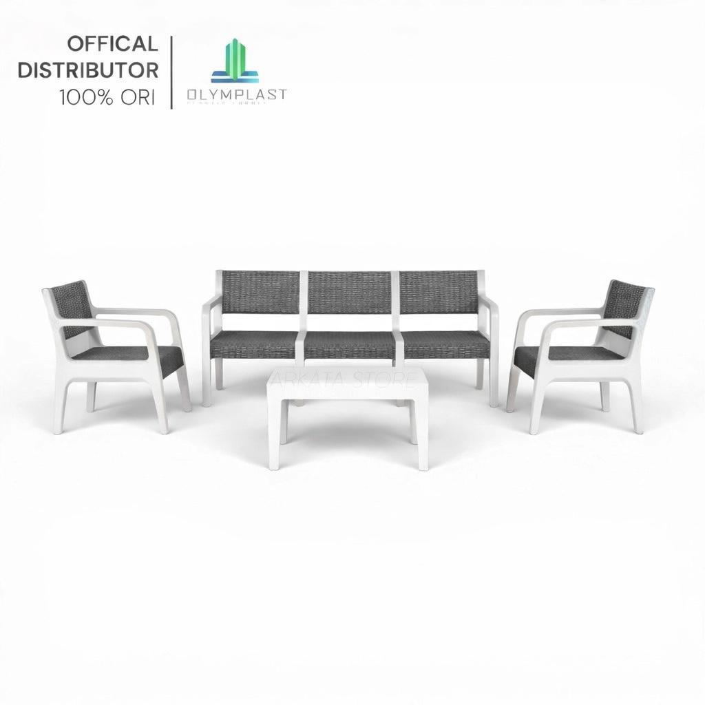 Jual 1 set meja dan kursi teras merk Olymplast type OSC-R + OCT-R / OST ...