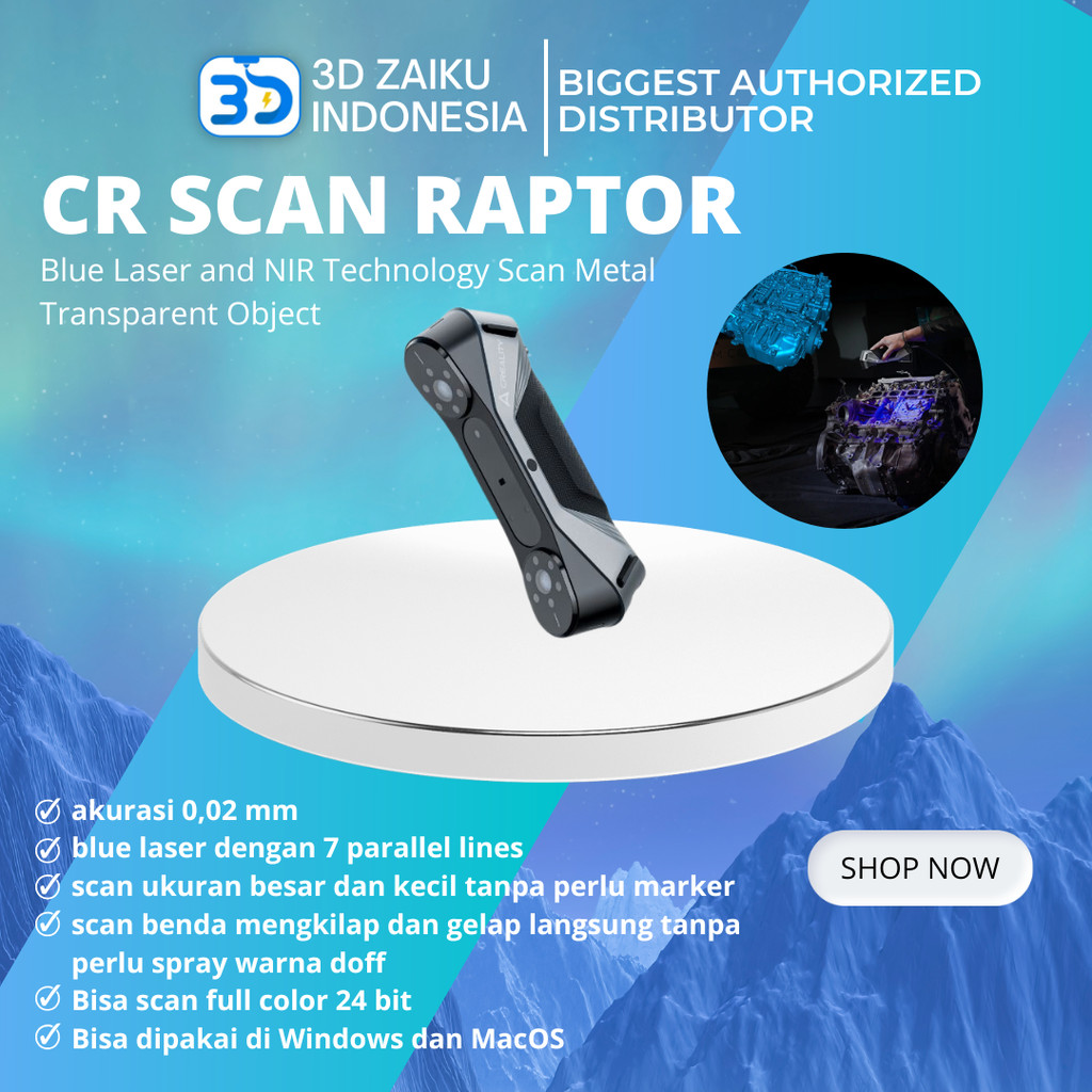 Jual Creality CR Scan Raptor Professional 3D Scanner Blue Laser and NIR ...