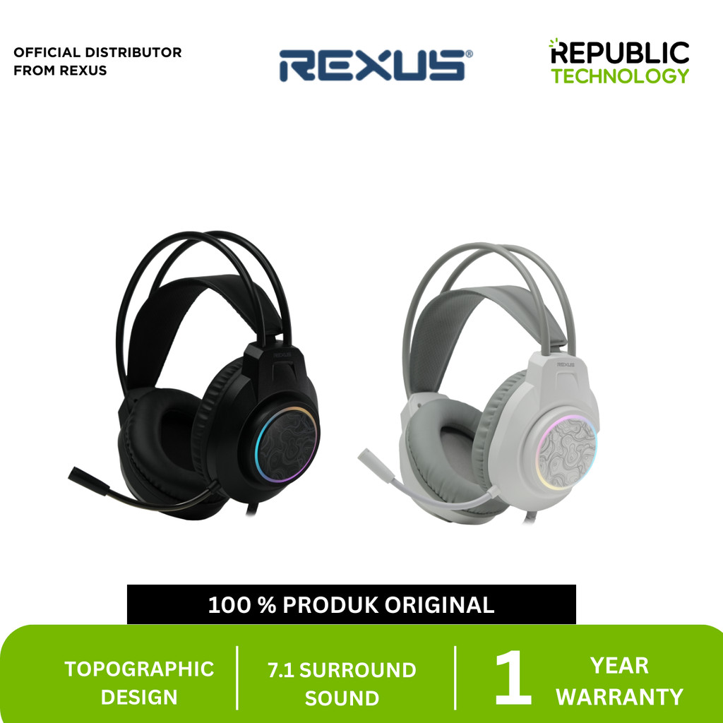 Jual Rexus Headset Gaming Thundervox HX14 RGB with connection USB A & 7 ...