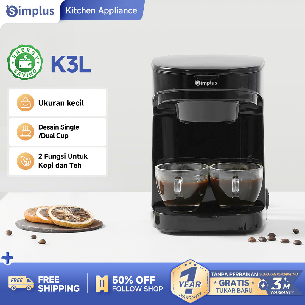 Jual Simplus Mesin Kopi 370W Coffee Maker Rumahan Mesin Kopi Filter ...