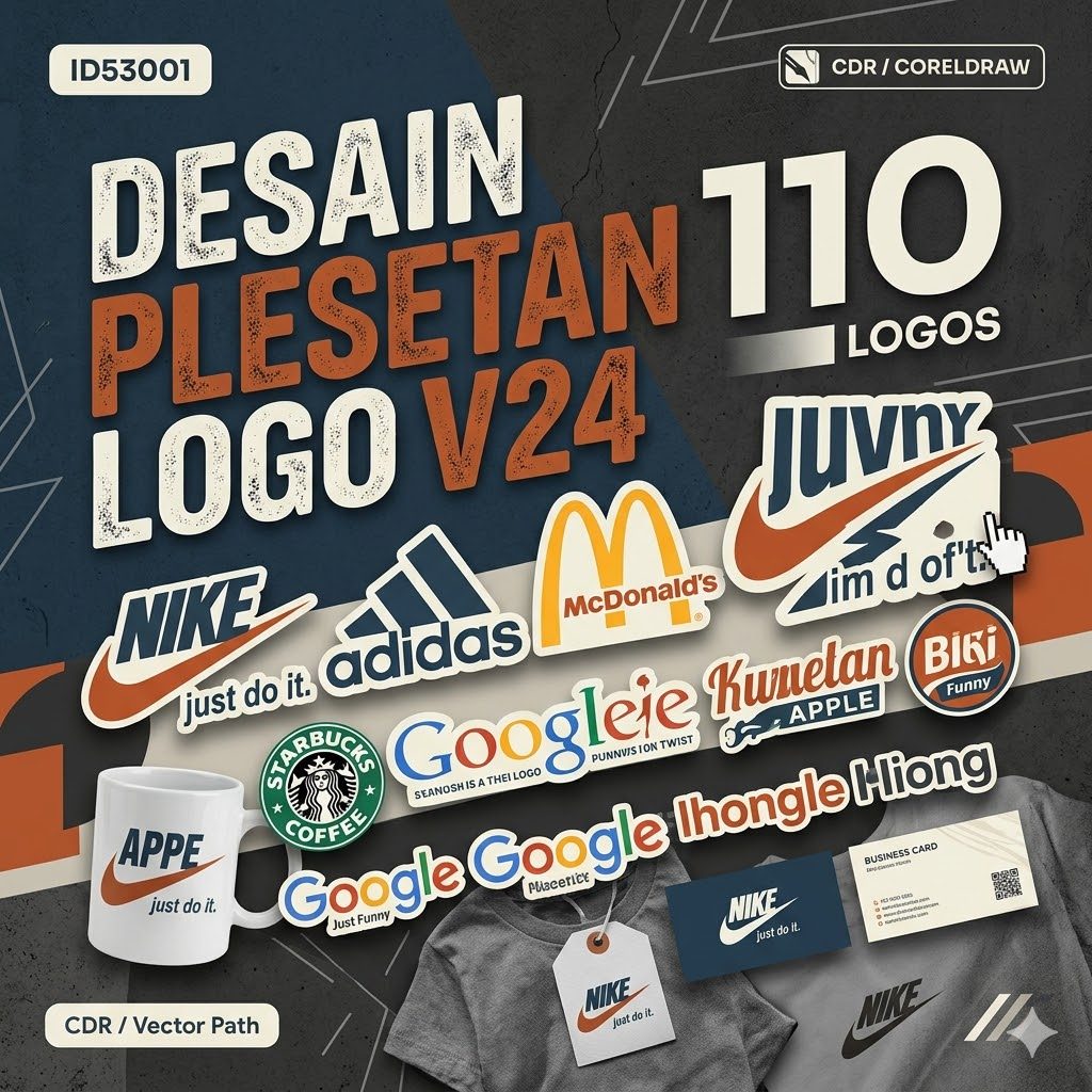 Jual ID53001 - 110 Desain Plesetan Logo CorelDraw V24 | Shopee Indonesia